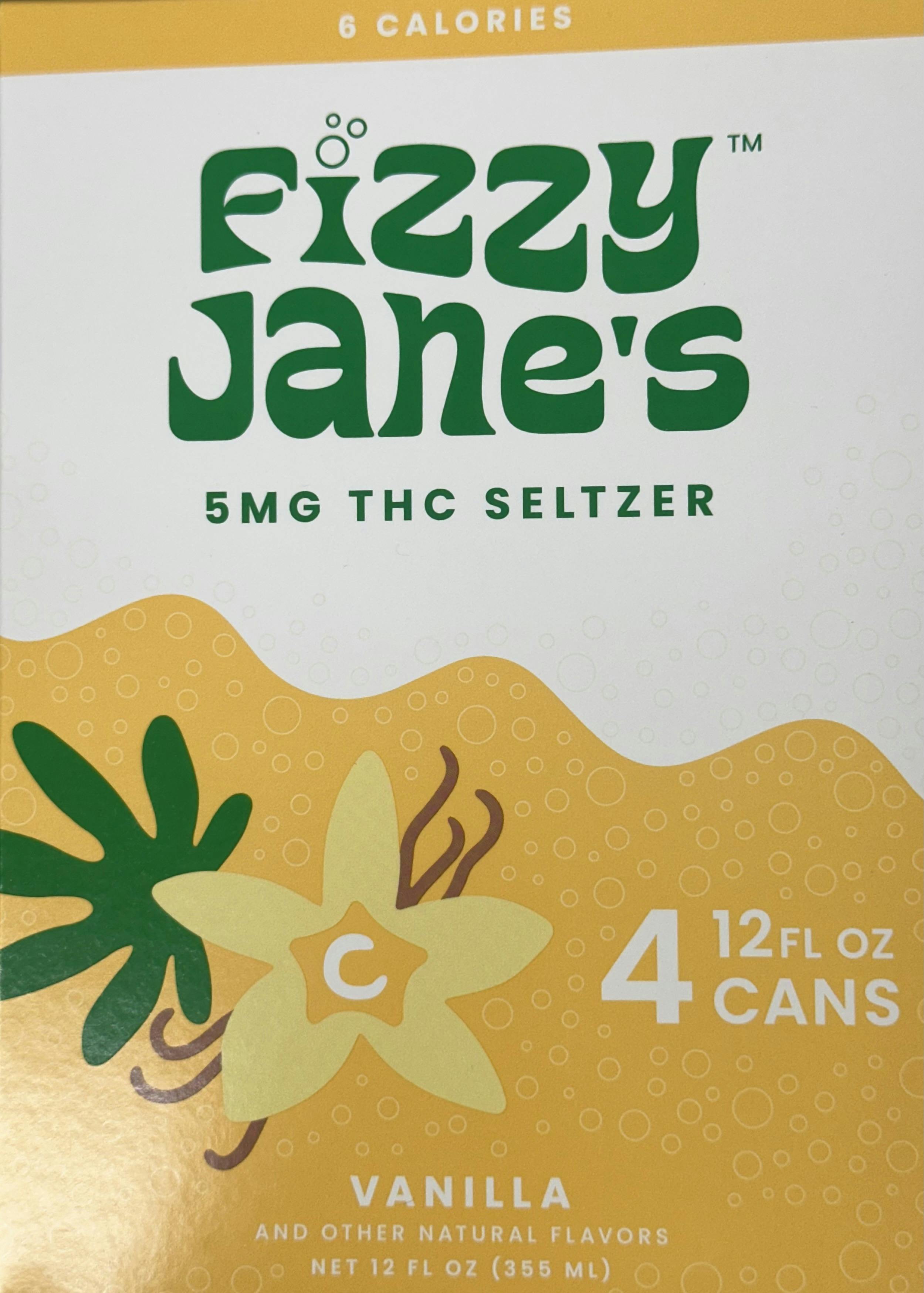 Fizzy Jane’s Vanilla Seltzer 10mg THC 4 pack 12 oz. Can - Allendale ...