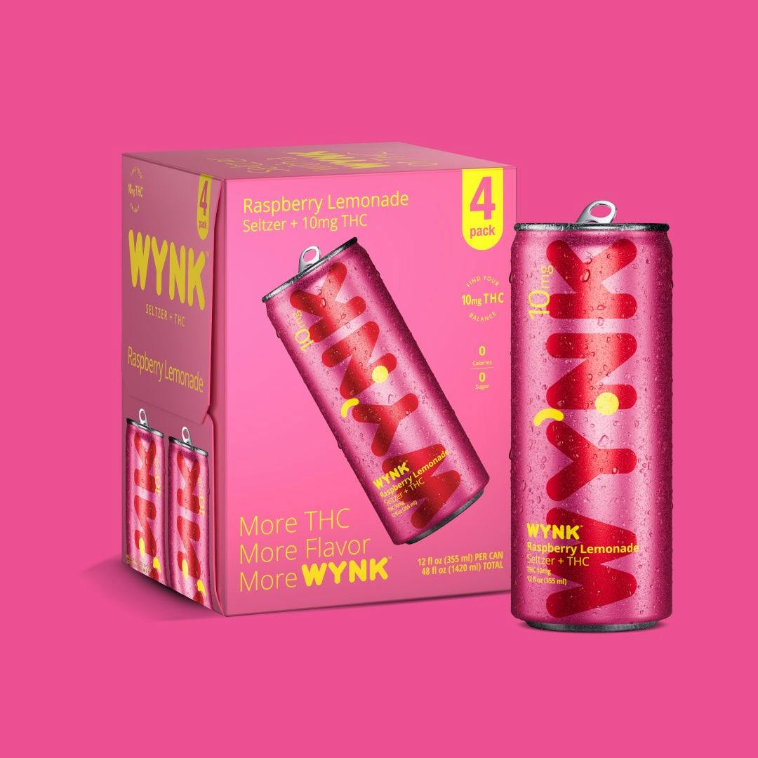 WYNK Raspberry Lemonade Seltzer + 10mg THC 4 pack 12 oz. Can - Vine ...