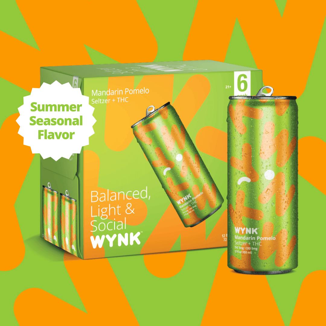 WYNK Mandarin Pomelo THC Seltzer 5MG 6 pack 12 oz. Can - Vine Republic